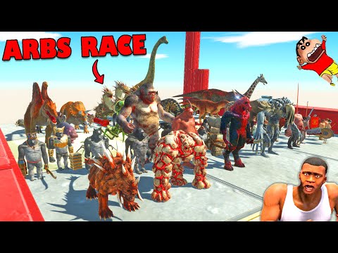 ALL UNITS RACE in Animal Revolt Battle Simulator with SHINCHAN vs CHOP vs FRANKLIN ARBS