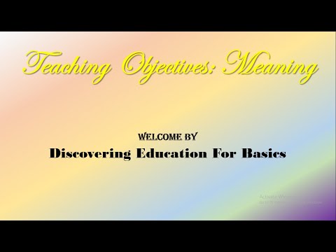 Teaching Objectives: Meaning (Part -I) In Bengali