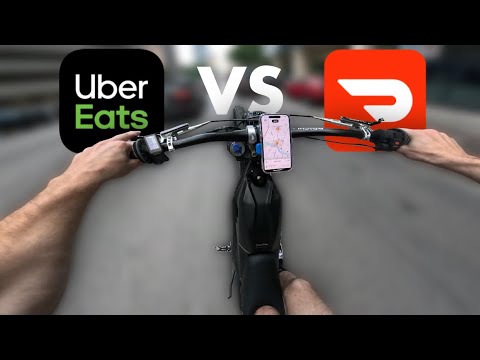 Uber Eats And DoorDash On Surron E-Bike At The SAME Time *POV*