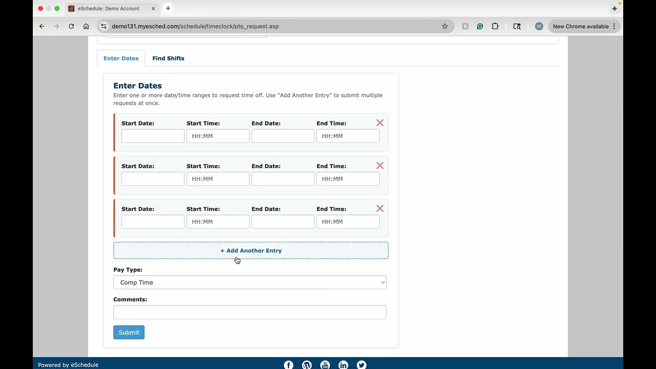 Submit PTO Request Overview