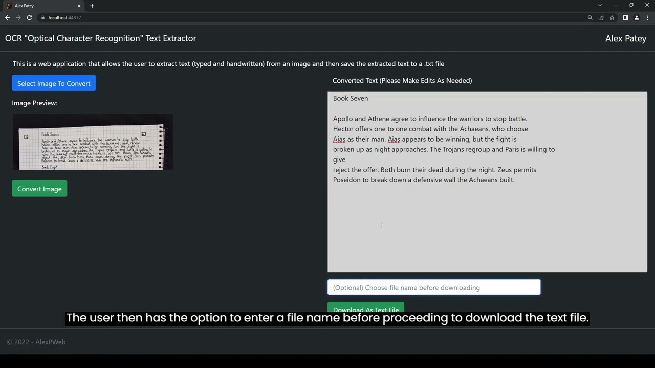 OCR (Optical Character Recognition) Project Demonstration