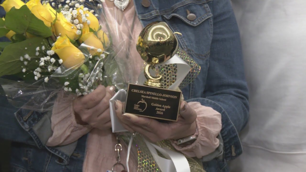Marshall Middle School teacher wins Golden Apple for fostering love of reading
