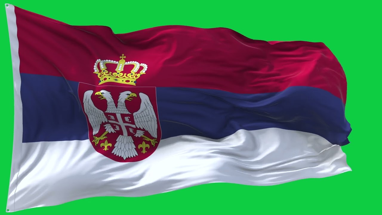 🚩Serbia Flag Waving  | GREEN SCREEN & CHROMA MATTE🚩