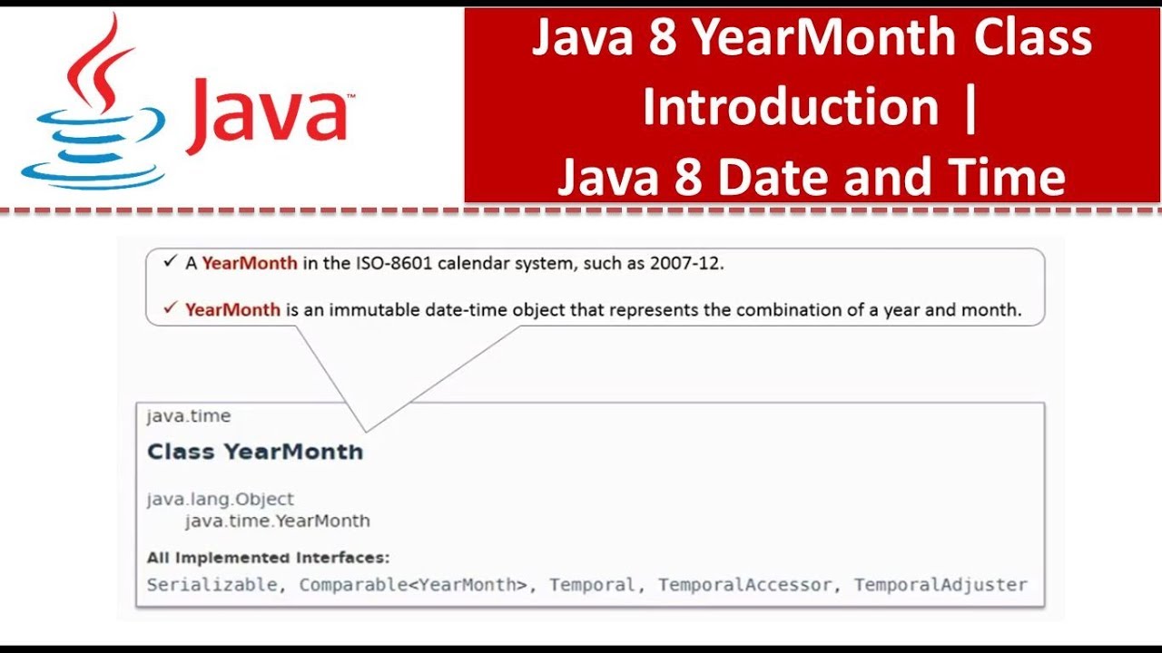 Java 8 YearMonth Class Introduction | Java 8 Date and Time | Java Date and Time