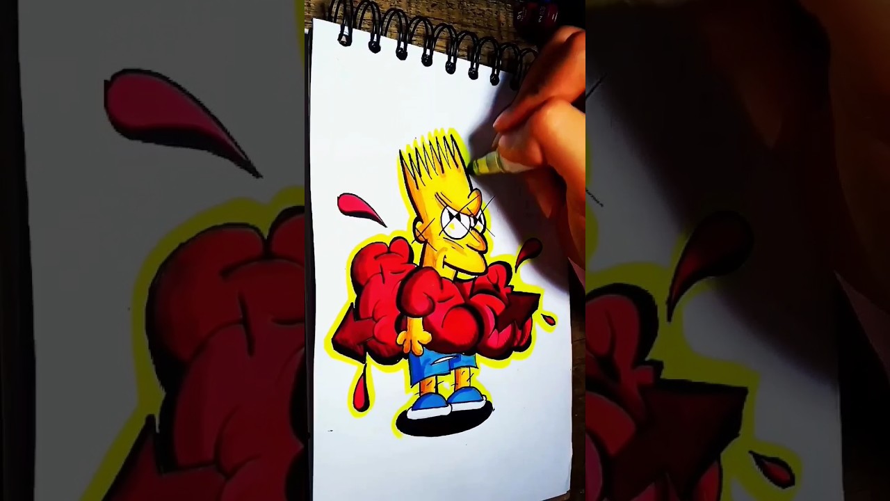 #graffiti Bart Simpson #shorts #art #graffitistyle #beats