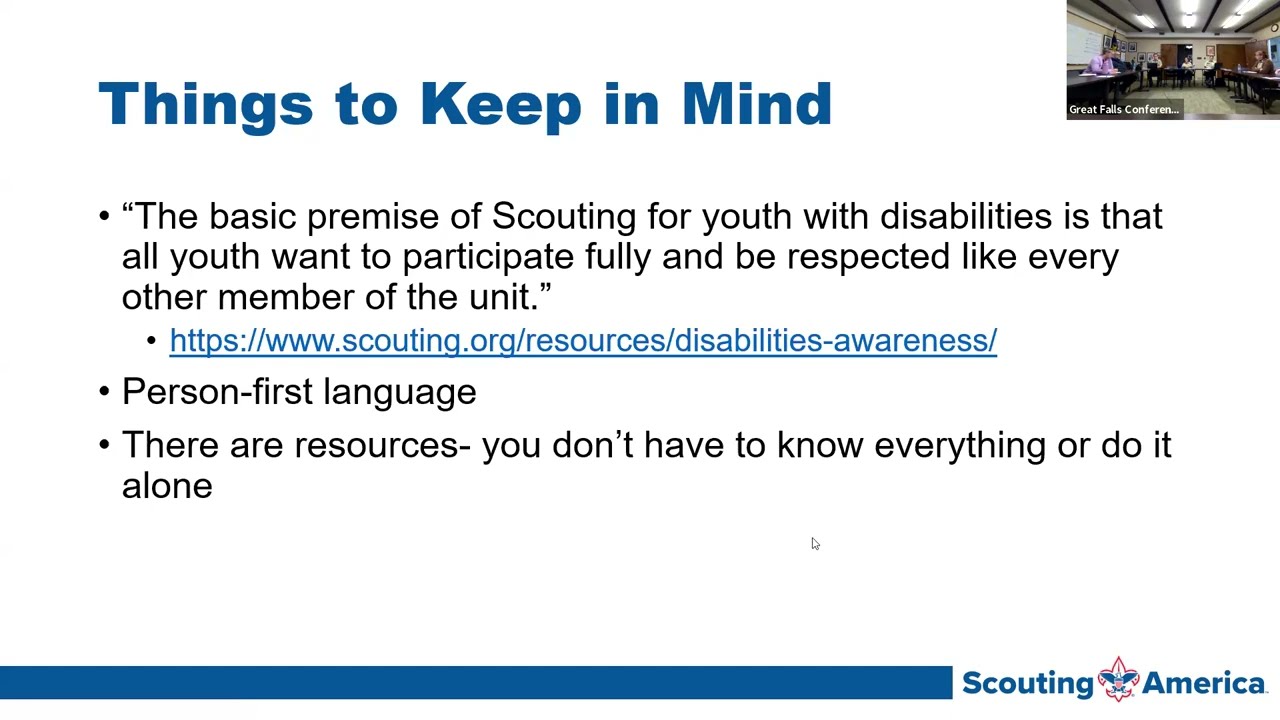 District Roundtable: Supporting Scouts with Special Needs