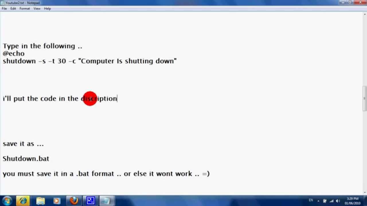 How to Make a ShutDown Command Using NotePad ..  (For Begginers)
