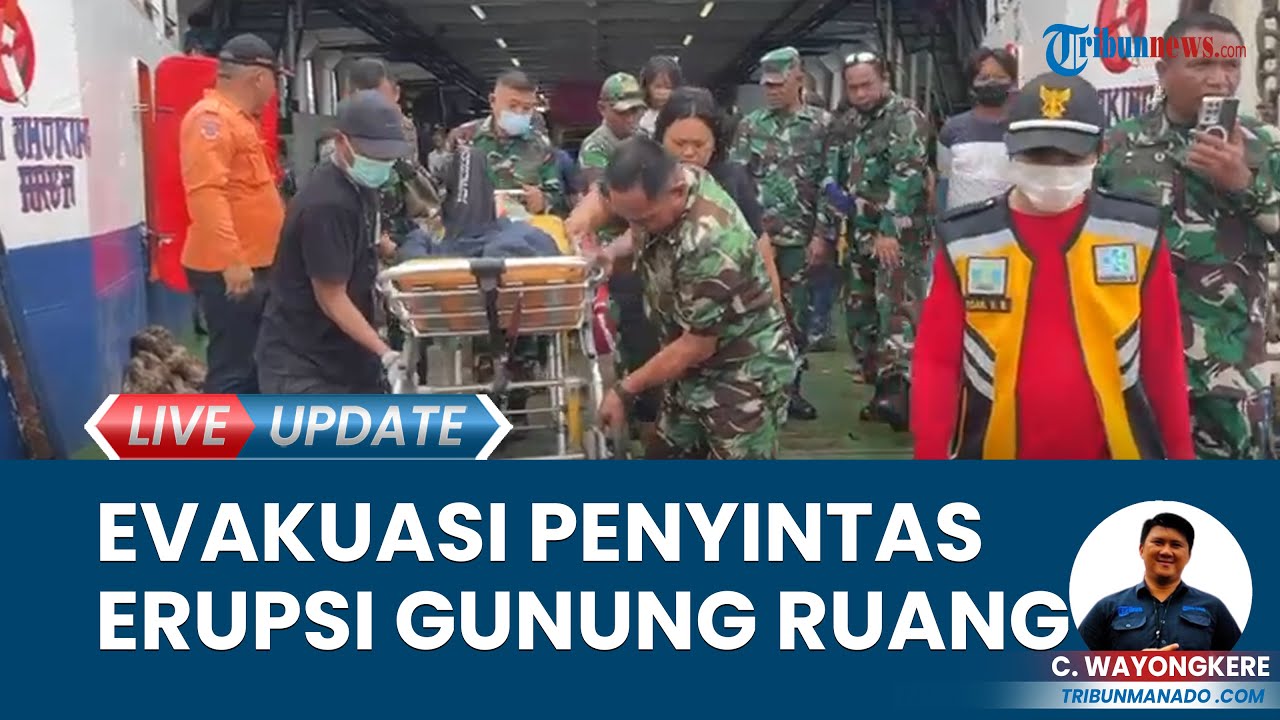 Ribuan Penyintas Bencana Erupsi Gunung Ruang Mengungsi Pakai KRI Kakap ...