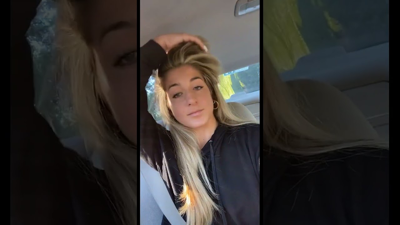 Blonde Woman Poses in Car#blondehair #carselfie #posing #selfie