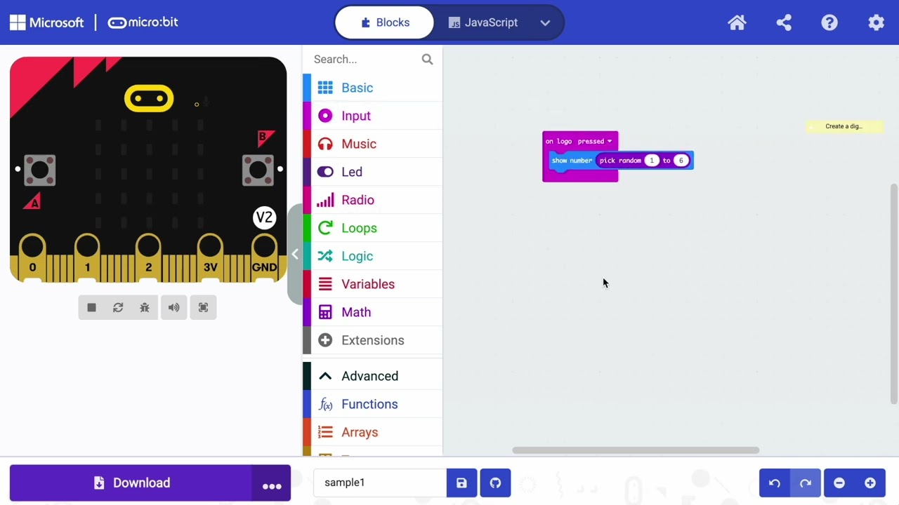 MicroBit Tutorial: Dice