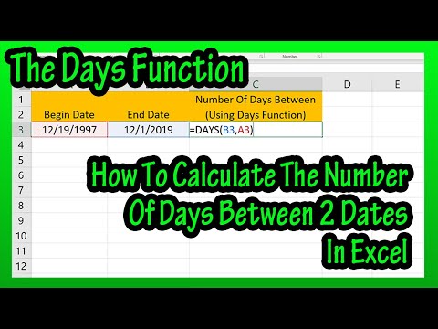 How To Calculate The Number Of Days Between 2 Dates (Using The DAYS Function) In Excel Explained