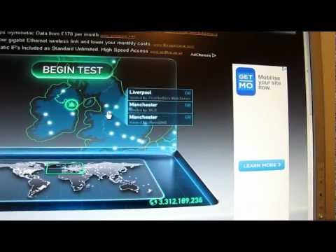 Virgin Media 60Mb broadband Speed Test