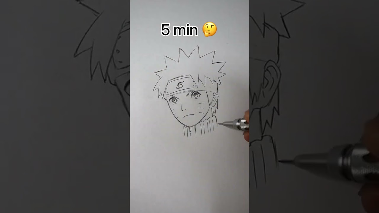 How to Draw Naruto in 10sec, 10mins, 10hrs #shorts