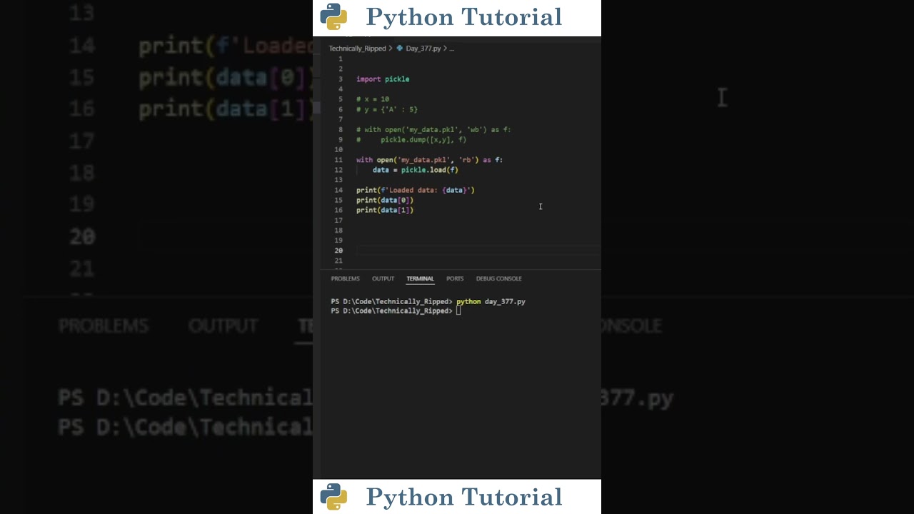 How To Save/Load Pickle Files With Python | Python Tutorial