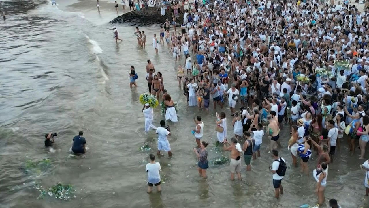 Brazilians take to the beach to celebrate sea goddess Yemanja | AFP