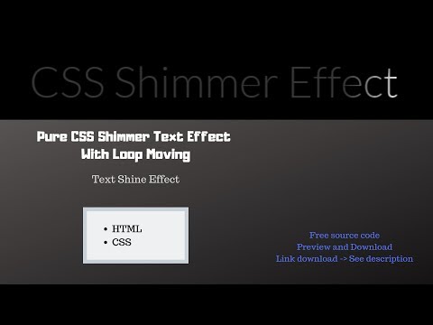Pure CSS Shimmer Text Effect With Loop Moving | Text Shine Effect