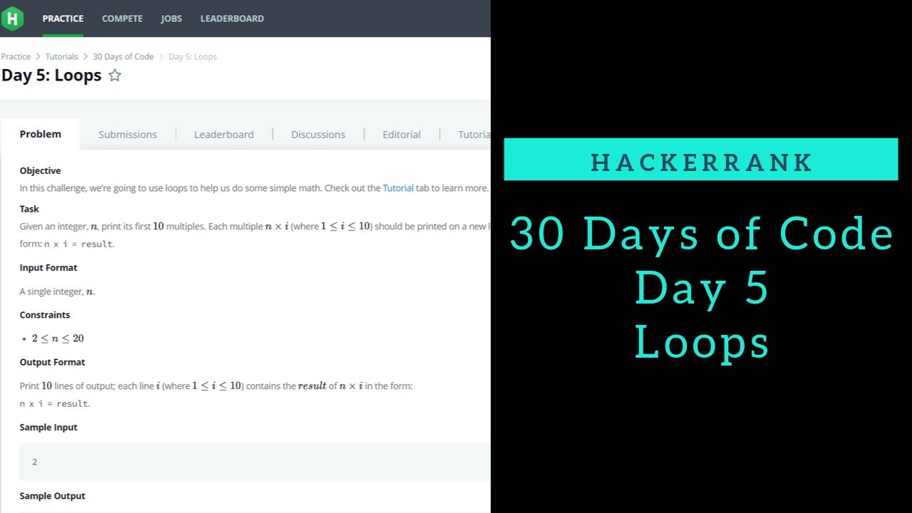 Loops || HackerRank || Day 05 || Python