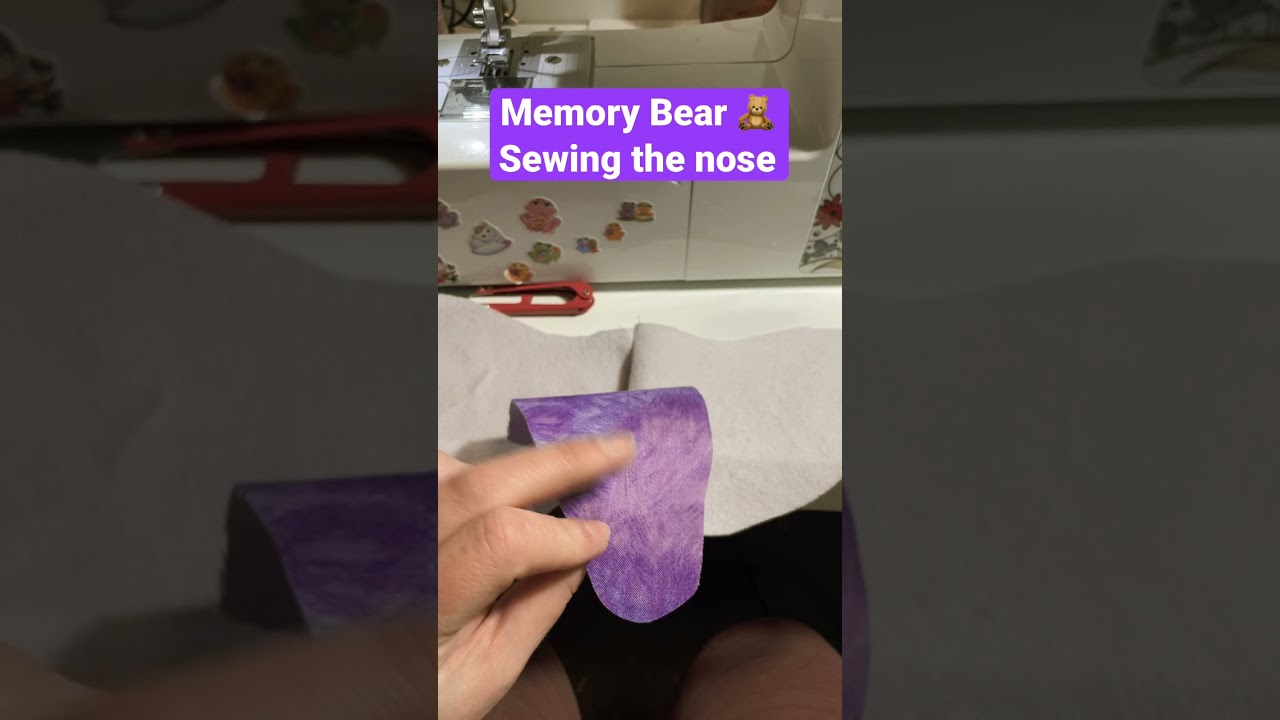 Memory Bear Nose/ Sewing a Memory Bear 🧸 sewing the nose to the face