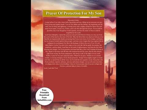 Prayer Of Protection For My Son – Free Printable Download #Jesus # ...