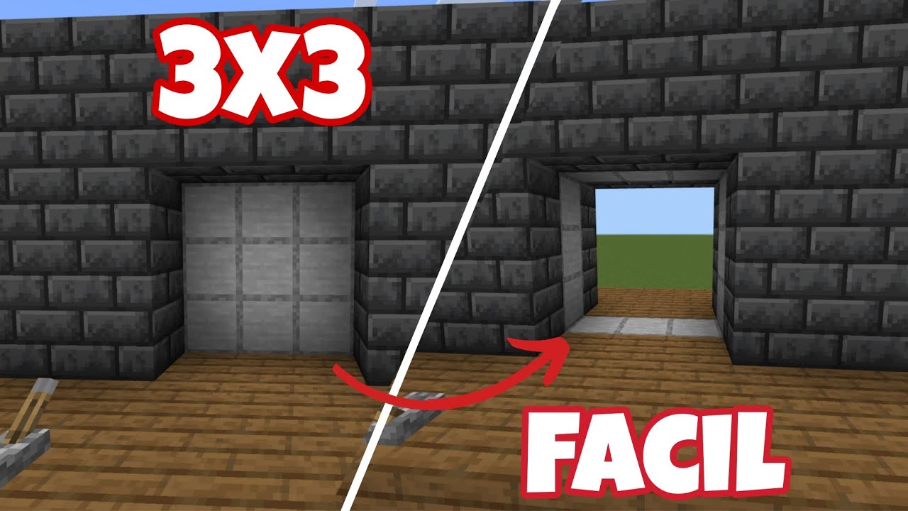 Minecraft Bedrock puerta 3x3 FACIL y RAPIDA