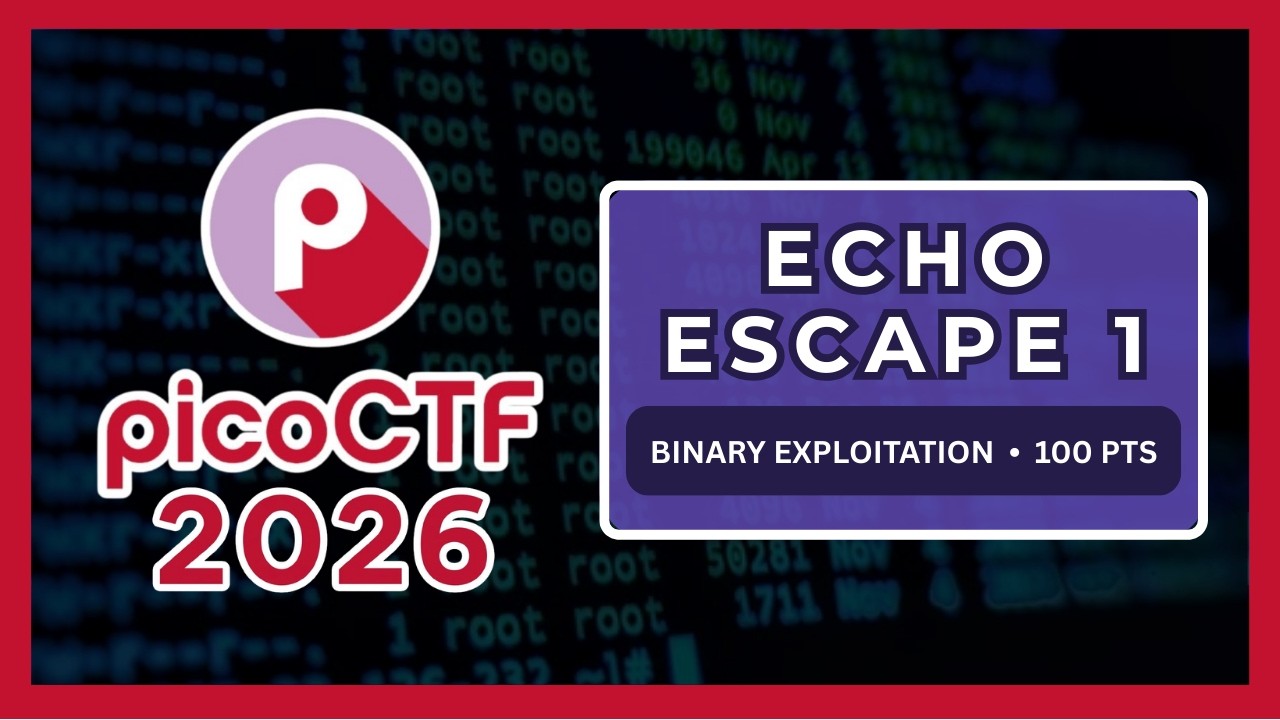 Echo Escape 1 - Basic Buffer Overflow Tutorial (Ret2Win) | picoCTF 2026