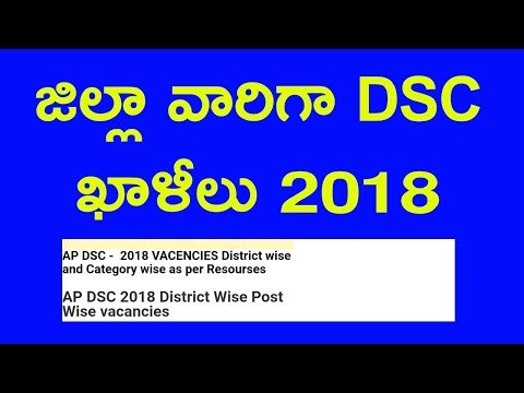ap dsc 2018 district wise vacancies || ap DSC job news in telugu 2018 job update