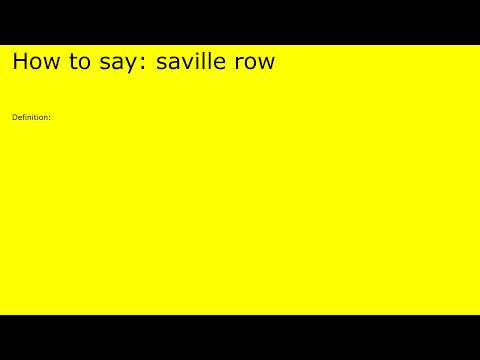 How to pronounce saville row by british speaker