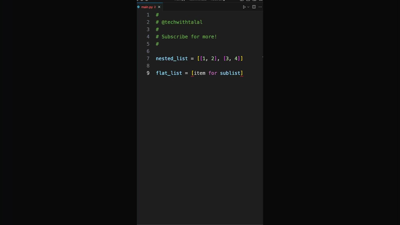 Flatten a list of lists in Python using List Comprehension  #coding #programming #python