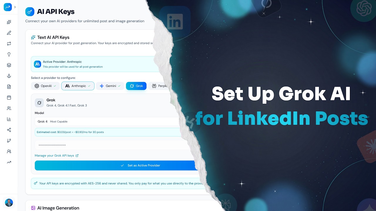 Set Up Grok AI for LinkedIn Posts | LinkedGrow