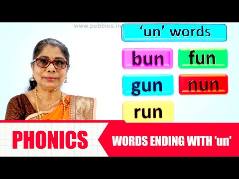 Rhyming words with Short vowels | Words ending with 'un'/Phonics| Basic English educational Part-52