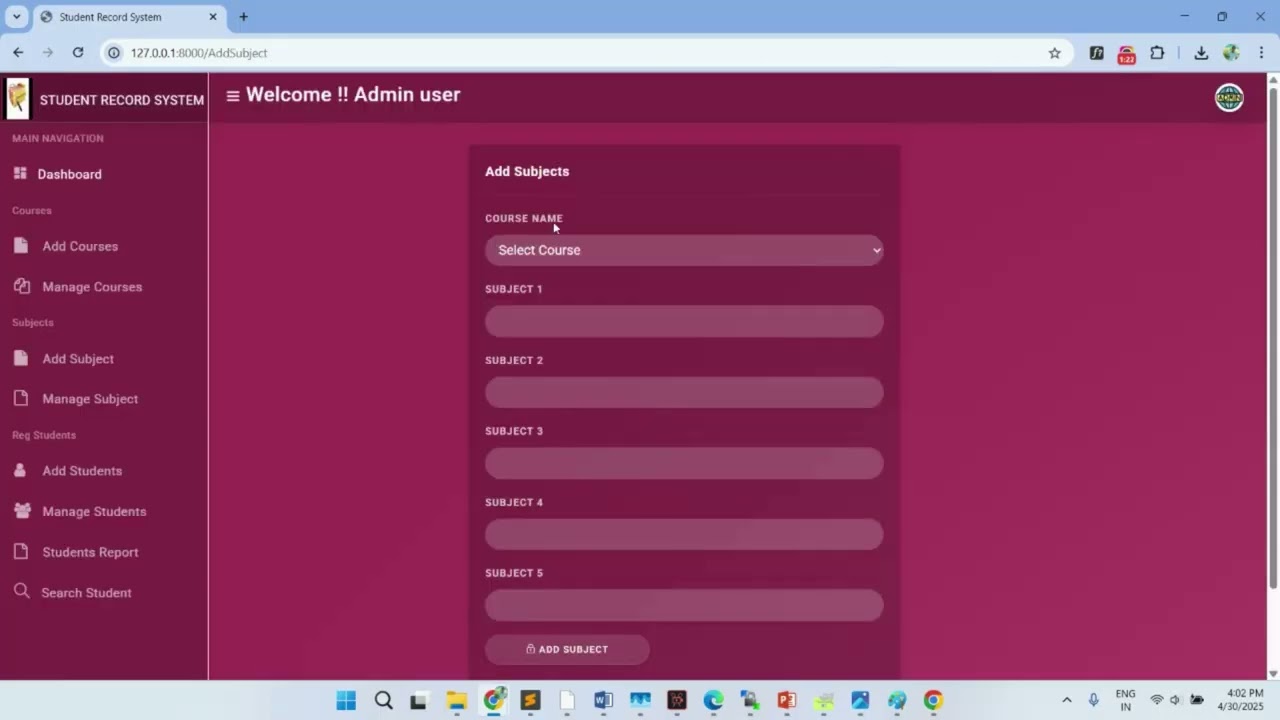 Student Record System using Python Django |  PythonCodeverse