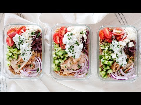 Mediterranean Chicken Farro Bowls | Healthy Meal Prep Idea