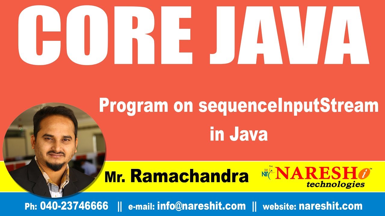 Core Java Tutorials | Program on sequenceInputStream in Java | by Mr.Ramachandra