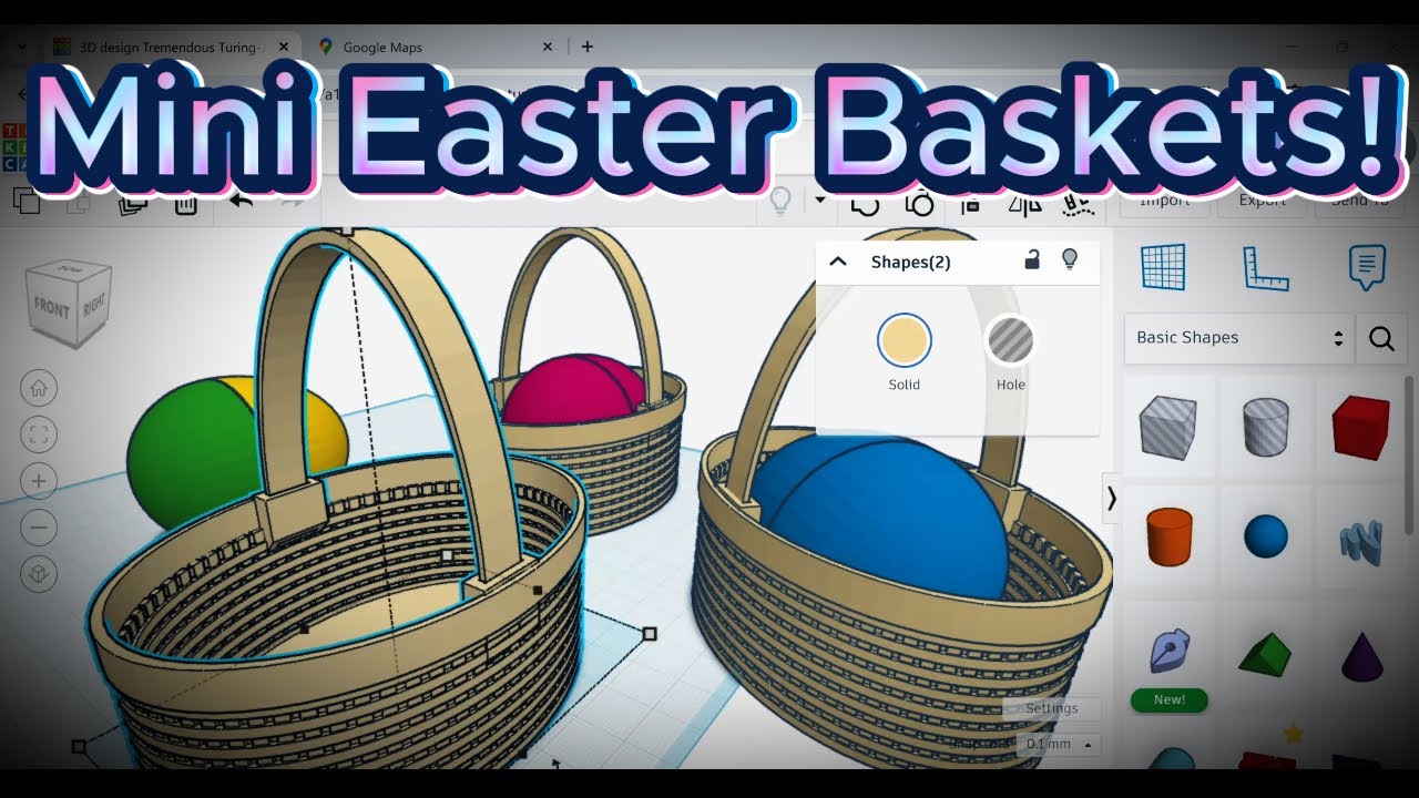 Tinkercad Design Tutorial! Mini Easter Baskets! 3D Modeling!