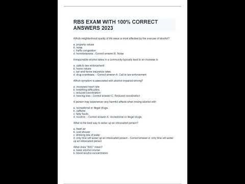 RBS EXAM WITH 100% CORRECT ANSWERS 2023