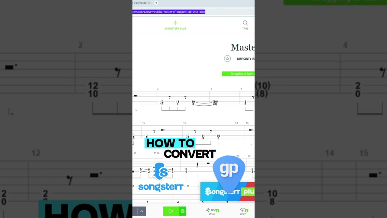 How To Convert Songsterr To GuitarPro #guitartabs #songsterr #guitarpro