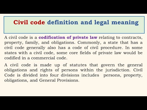 Civil code definition and legal meaning