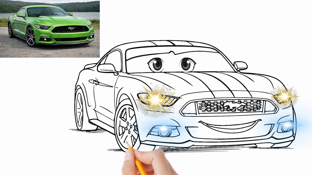Drawing a MUSTANG into a CARTOON CAR | AI Art Tutorial