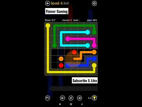 Flow Free || Classic Pack || 8x8 || Level 4 Gameplay