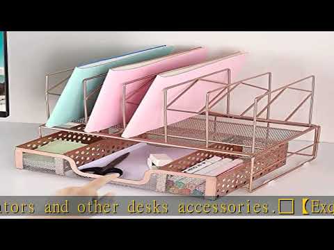 AUPSEN Desk Organizers and Accessories - Desktop Organizer for Woman, 5-Sections File Sorters + 1 L