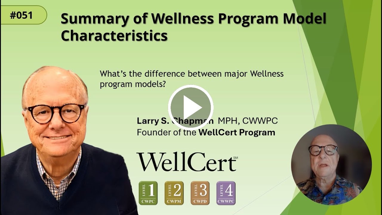 #051 Summary of Wellness Program Model Characteristics - Chapman Institute