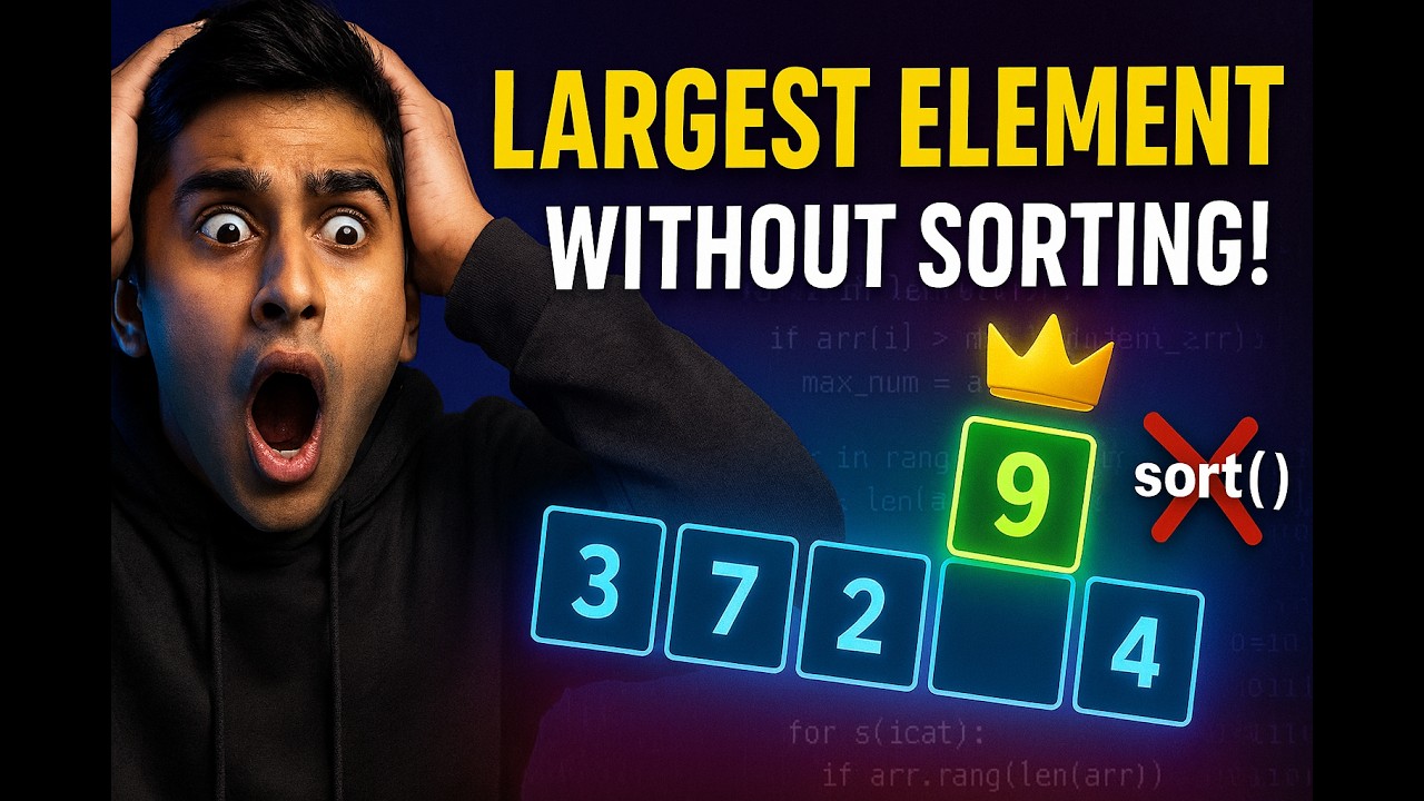 Largest Element WITHOUT Sorting | The Exact Pattern for Interviews