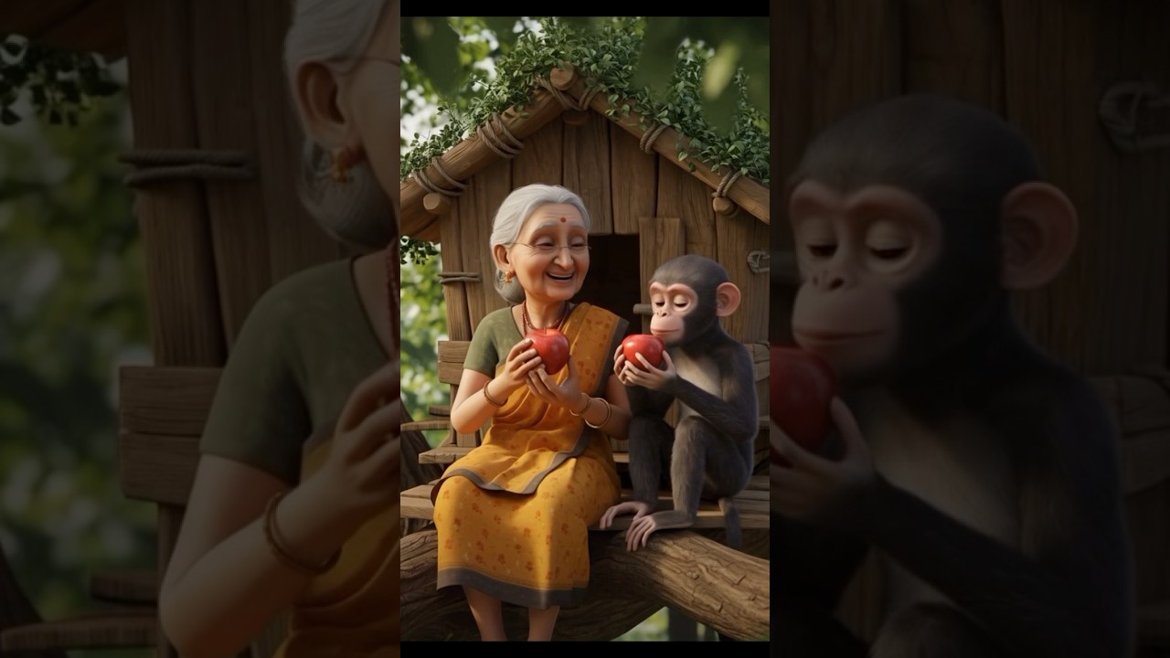 Some naughty monkeys destroy grandmas tree house🐵😭 #animals#youtubeshorts#shorts#viral#monkey#ai