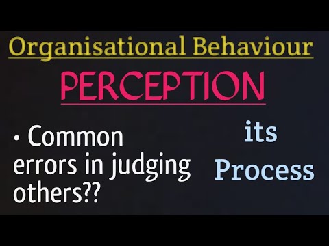 What is perception? | Importance of perception | Common errors in judging others