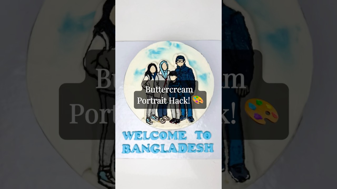 Buttercream Portrait Hack! 🎨  #portraitcake #cakehack #baking #behindthescenes #cakedecorating