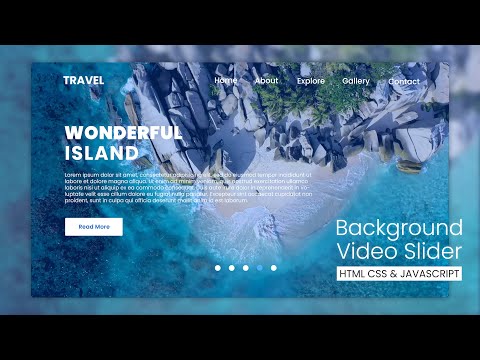 Responsive Website Design | With Background Video Slider - Travel Website - HTML CSS & Javascript