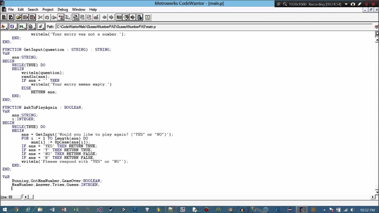 PTIML : Guess A Number Season 1 Episode 1 (Pascal)