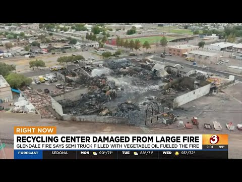 Glendale recycling center damaged from large fire