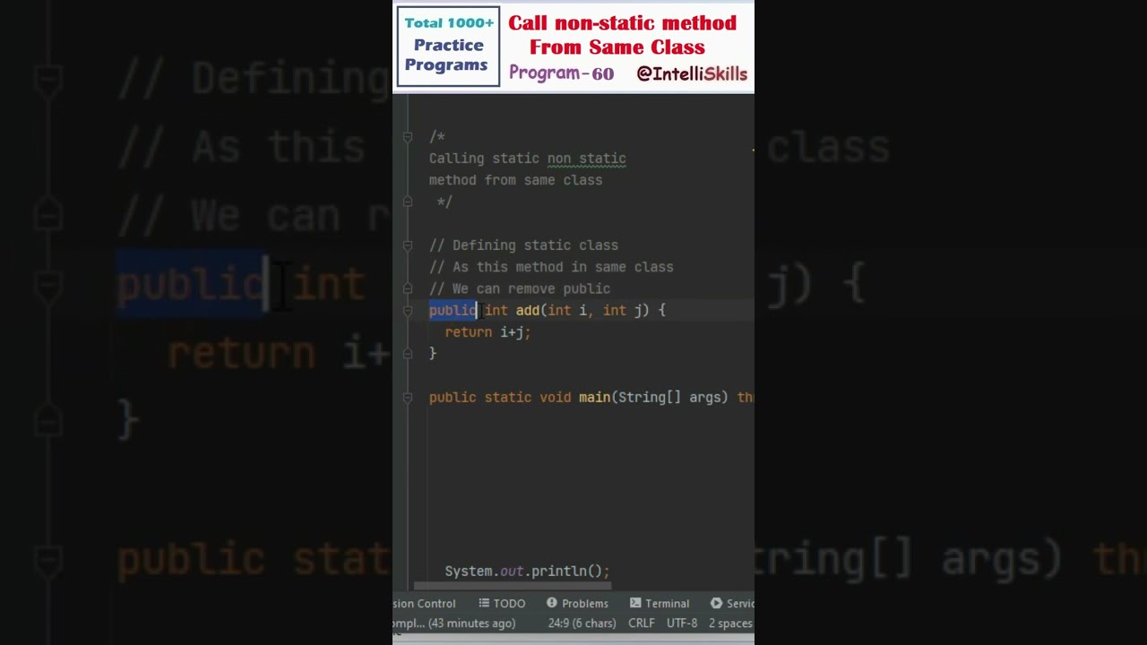 Calling Non static method in Java #Shorts #java #coding