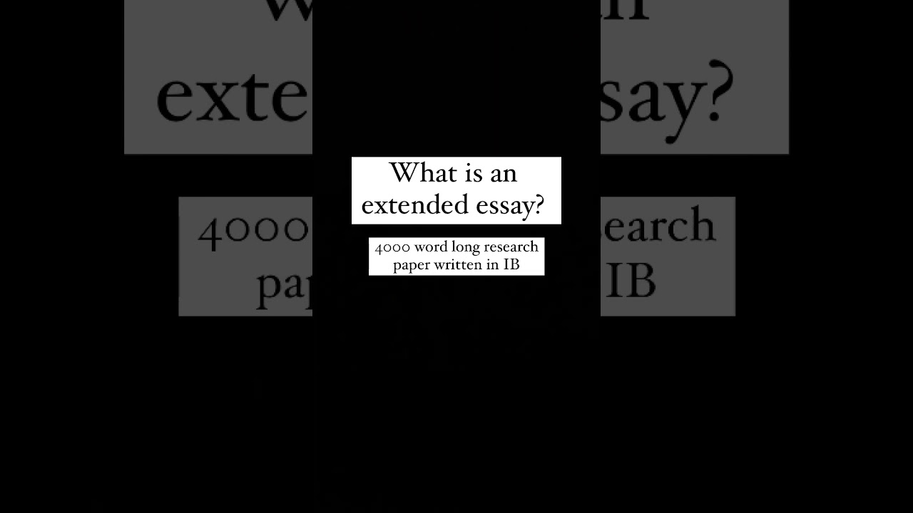IB Extended Essay